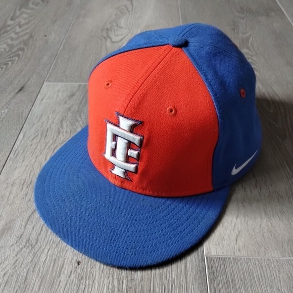 Nike | Accessories | Nike True Hat Dri Fit M L Stretch Orange Blue Flat ...
